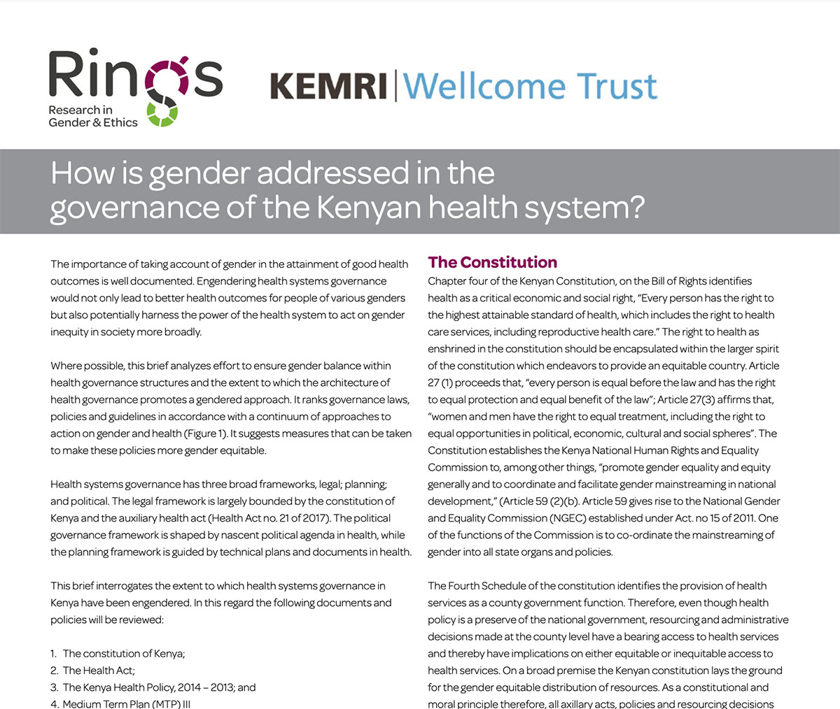 Policy Briefs - KEMRI